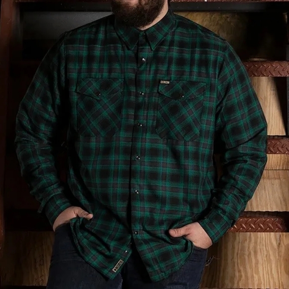 DIXXON | Shirts | Dixxon Mccaffrey Green Plaid Flannel Long Sleeve ...